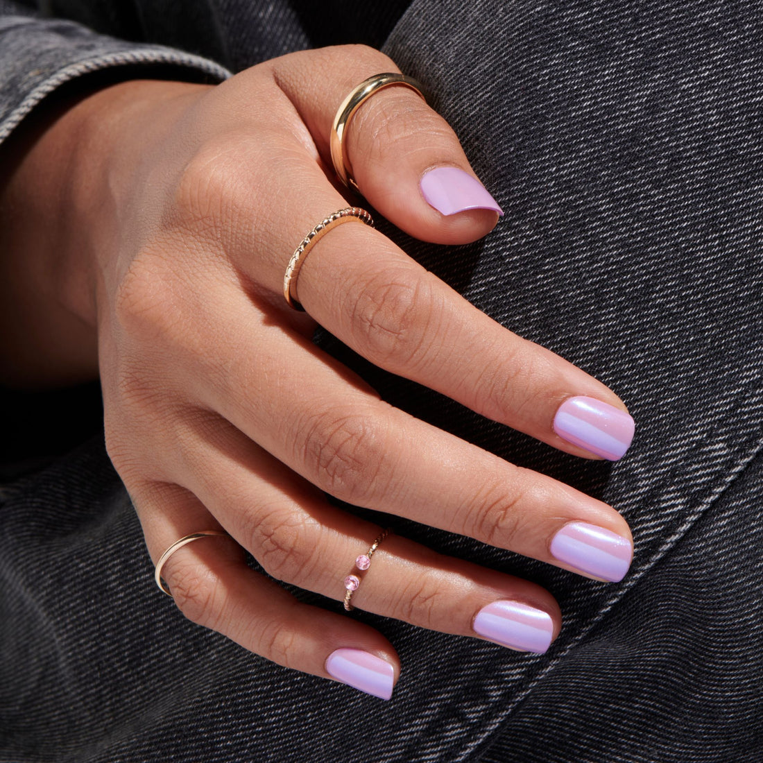 Mischievous - Short Squoval Mirror Prism Nail On Press On Manicure ...